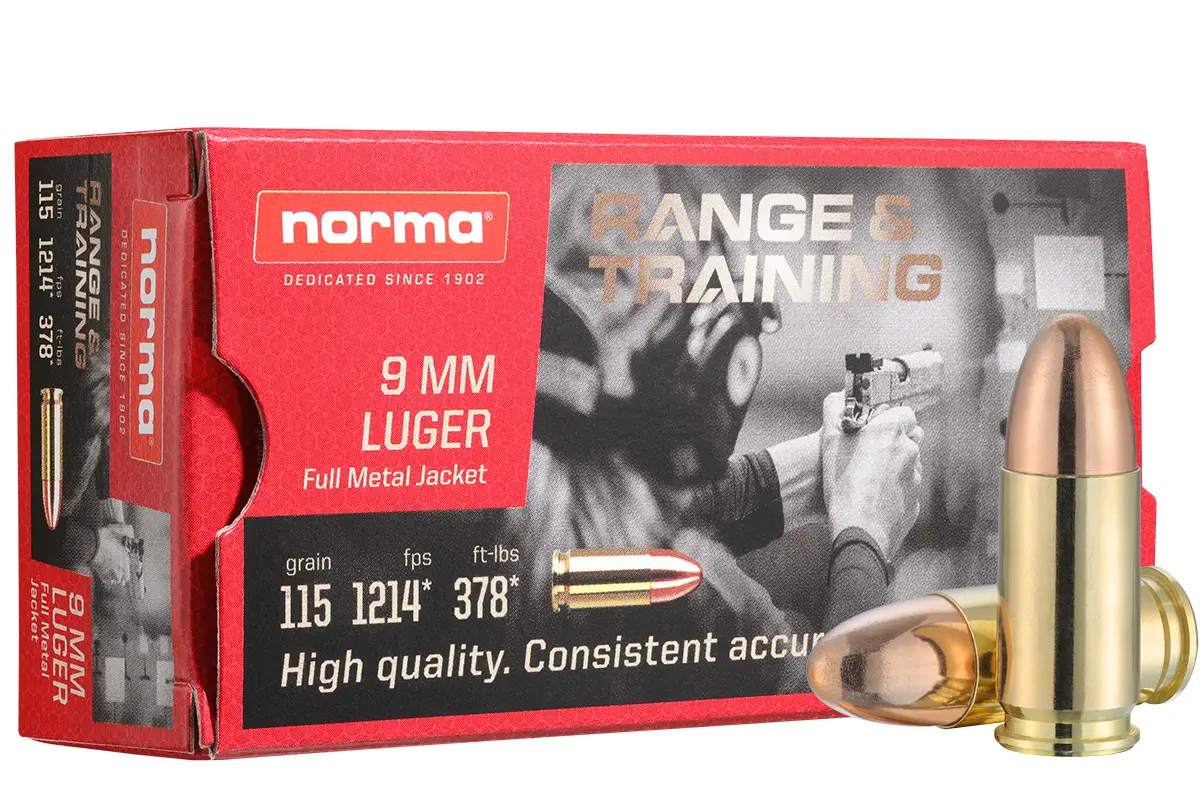 Norma Range & Training – 9mm Luger FMJ 115 gr - 1000rds - Pistol ...